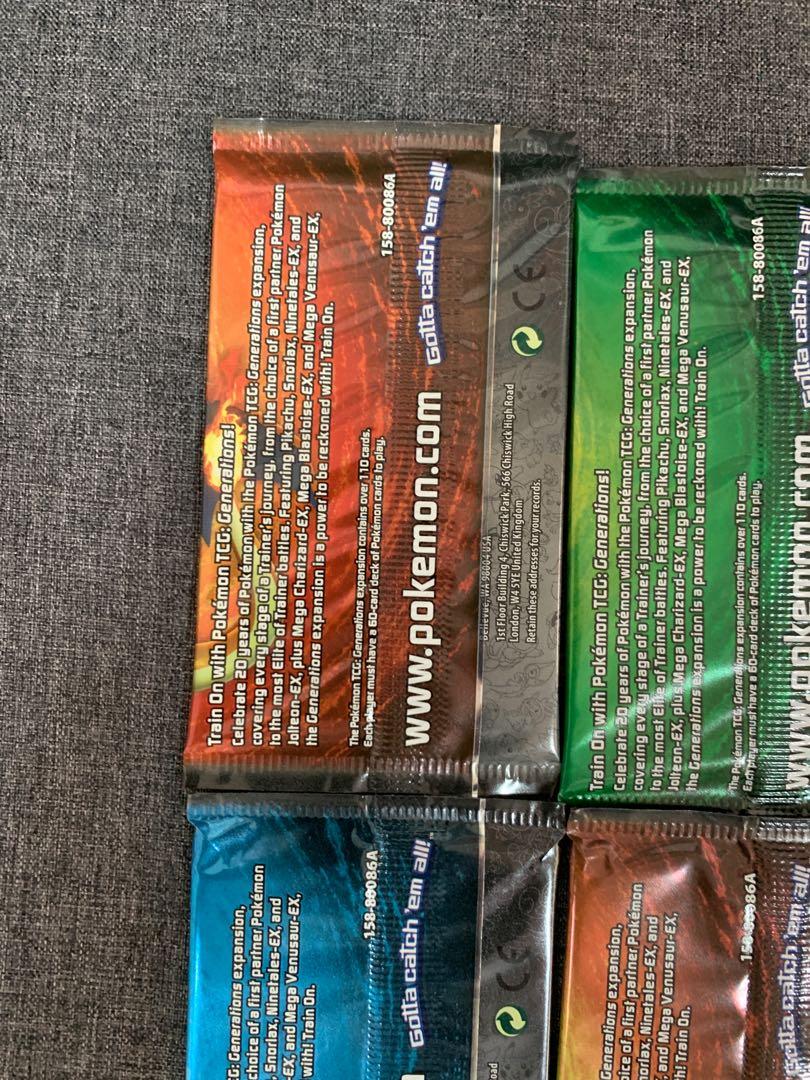 Pokemon Generations Booster Packs set of 4 PSA Charizard Pikachu ...