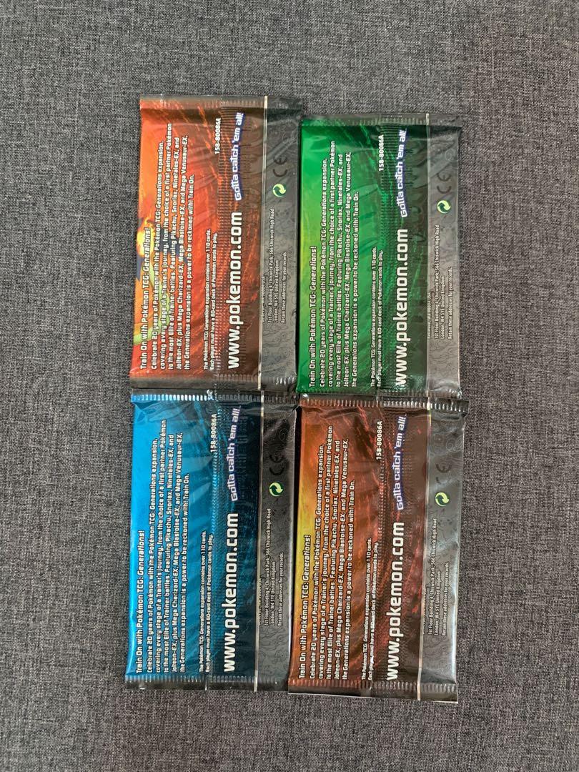 Pokemon Generations Booster Packs set of 4 PSA Charizard Pikachu ...