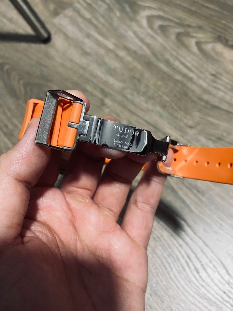 Tudor Black Bay Fitted Curved End Rubber Strap with Deployment Clasp ...