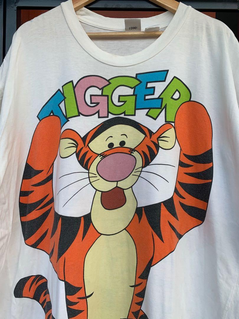 Vintage Tigger Mirror Print Tshirt, Men's Fashion, Tops & Sets, Tshirts ...