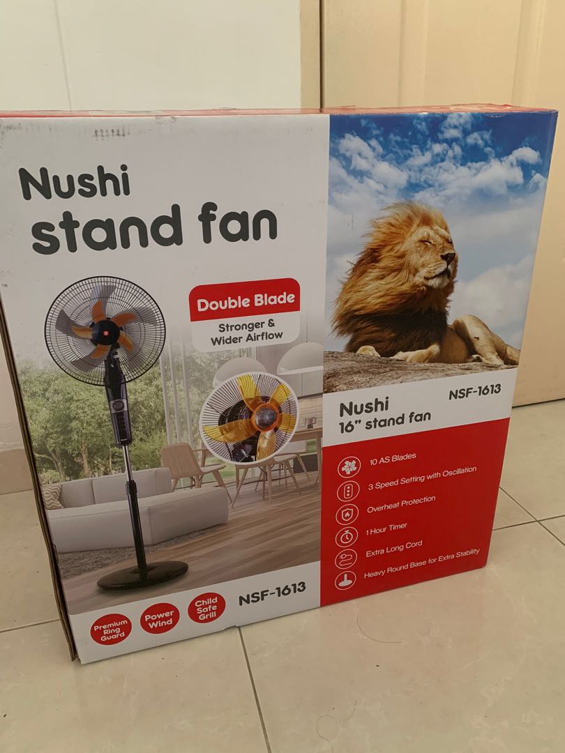 16” double blade stand fan, Furniture & Home Living, Lighting & Fans ...