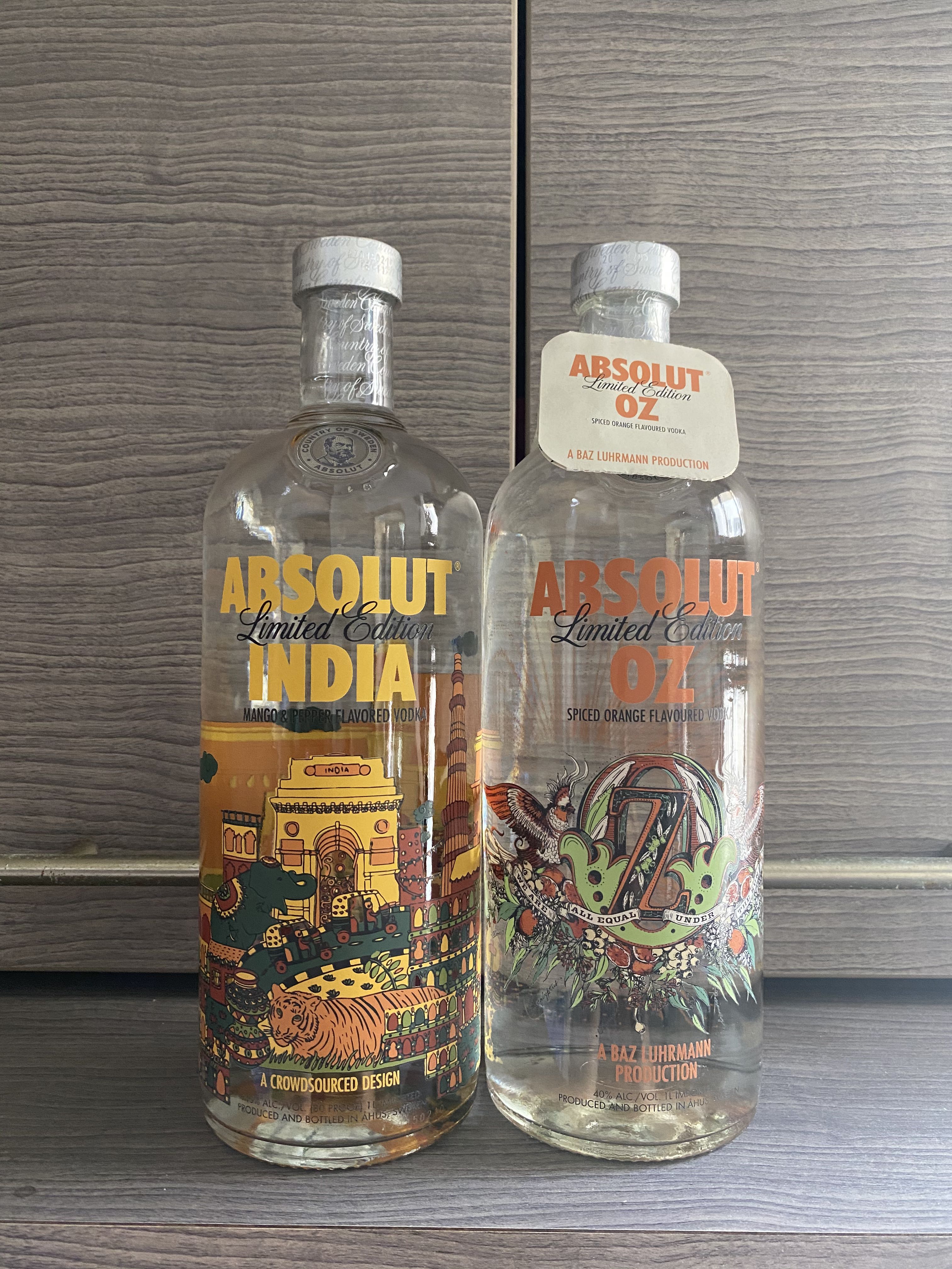 Absolut Vodka/ India + OZ, Food & Drinks, Alcoholic Beverages on Carousell