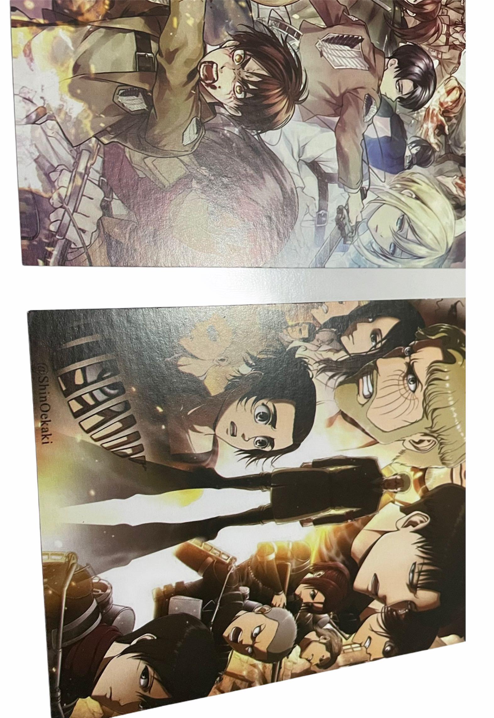 Attack on titan Shingeki no kyojin Anime post cards wall decor, Hobbies ...