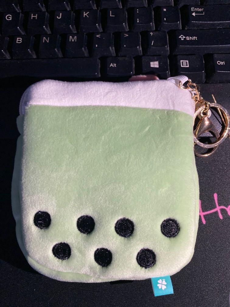 Bubble tea / boba mini pouch money and coin pouch (fun claw) Green ...