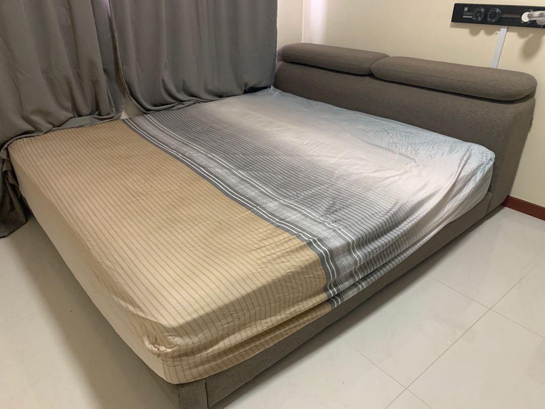 Cellini Apollo bedframe with storage and adjustable headrest, Furniture ...