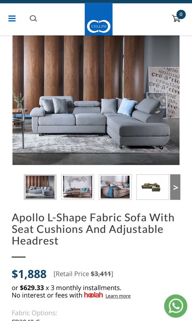 Cellini Apollo L-shape sofa, Furniture & Home Living, Furniture, Sofas ...