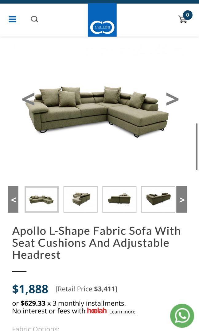 Cellini Apollo L-shape sofa, Furniture & Home Living, Furniture, Sofas ...