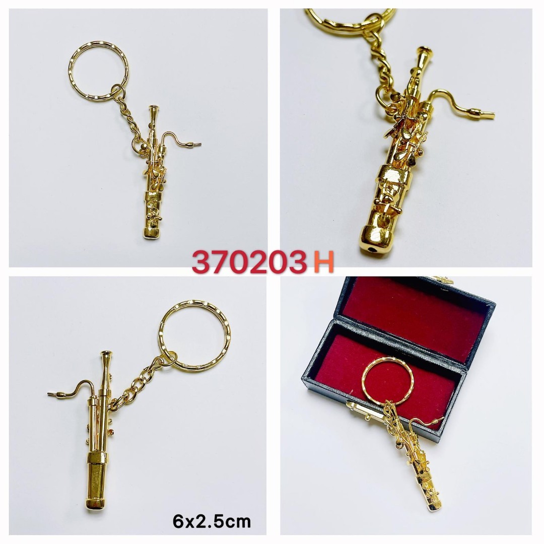 Cute! 可刻字！迷你精緻立體樂器鎖匙扣 music instrument keychain golden metal keychains ...