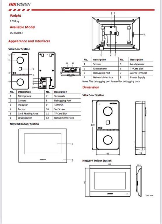 D11 Video Intercom IP PoE Door Station with 7” Touch Screen Screen ...