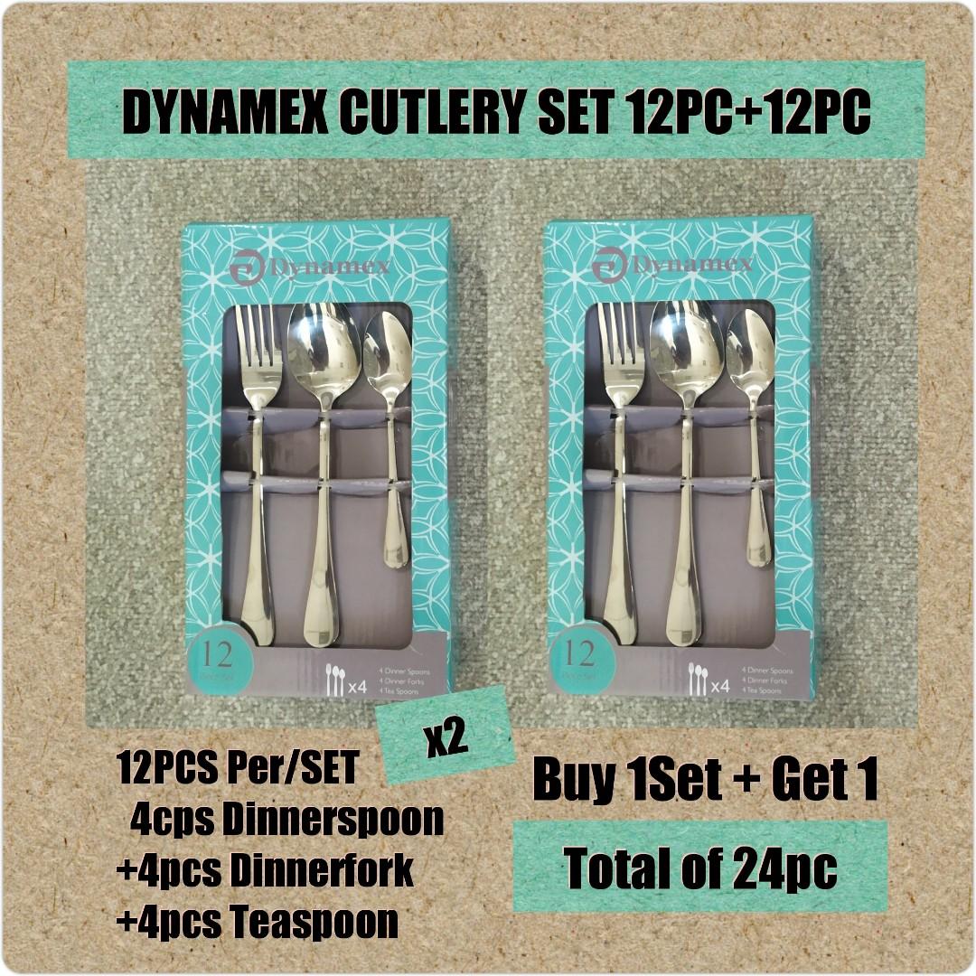 Dynamex CUTLERY Set 12pcs set BUY 1 SET GET 1, Furniture & Home Living ...