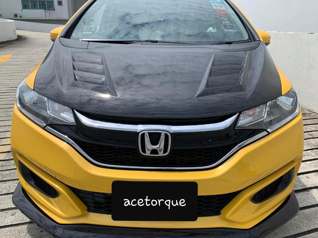 Honda Fit Jazz GK3 GK5 GP5 Carbon Fibre Bonnet Hood, Car Accessories ...