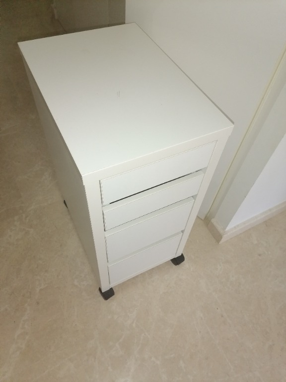 Ikea MICKE drawer unit (white) on wheels, Furniture & Home Living ...