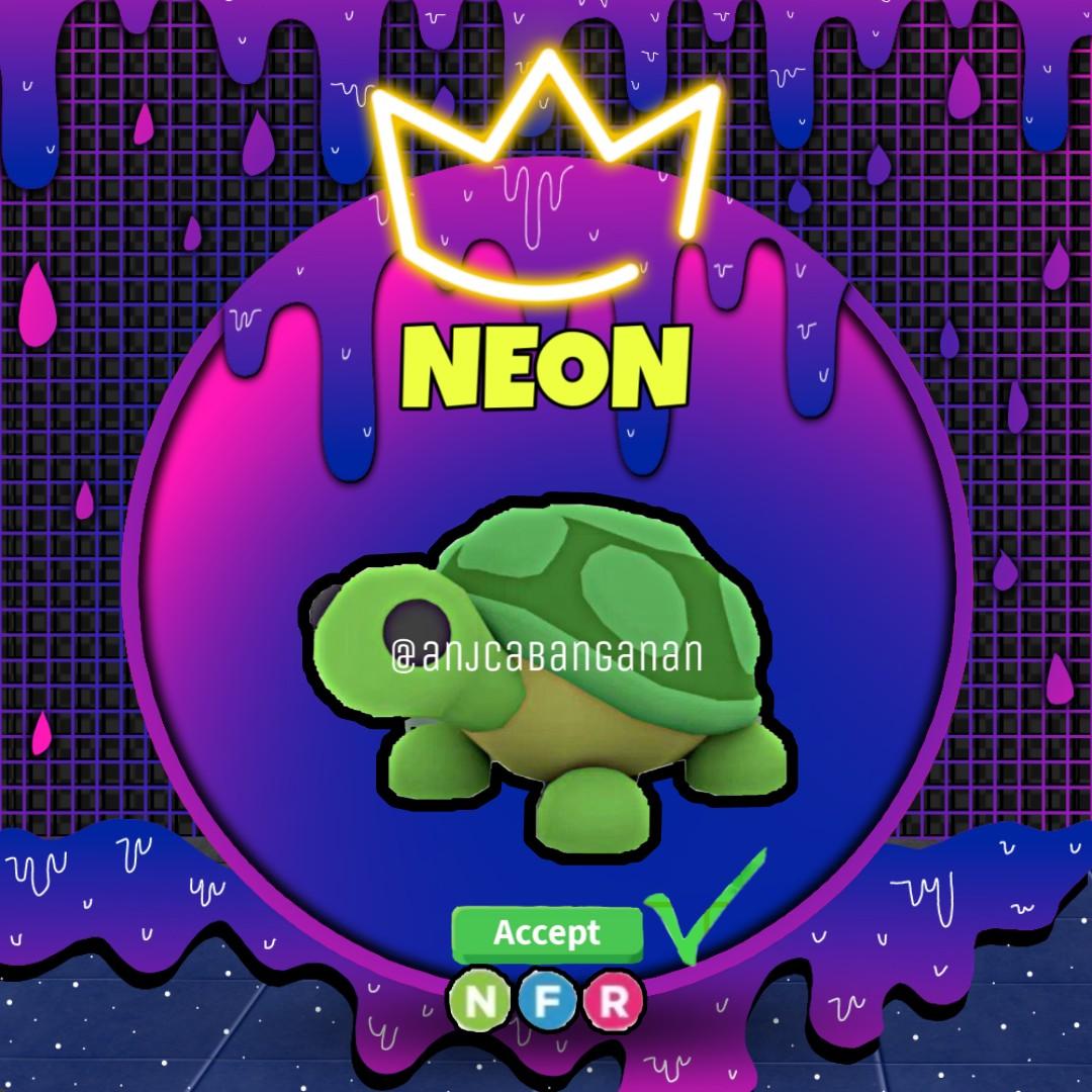 Neon Turtle - Adopt me, Video Gaming, Gaming Accessories, Interactive ...