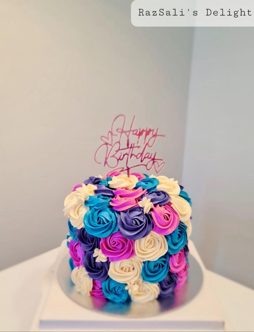 Rosette Birthday cake, Food & Drinks, Homemade Bakes on Carousell