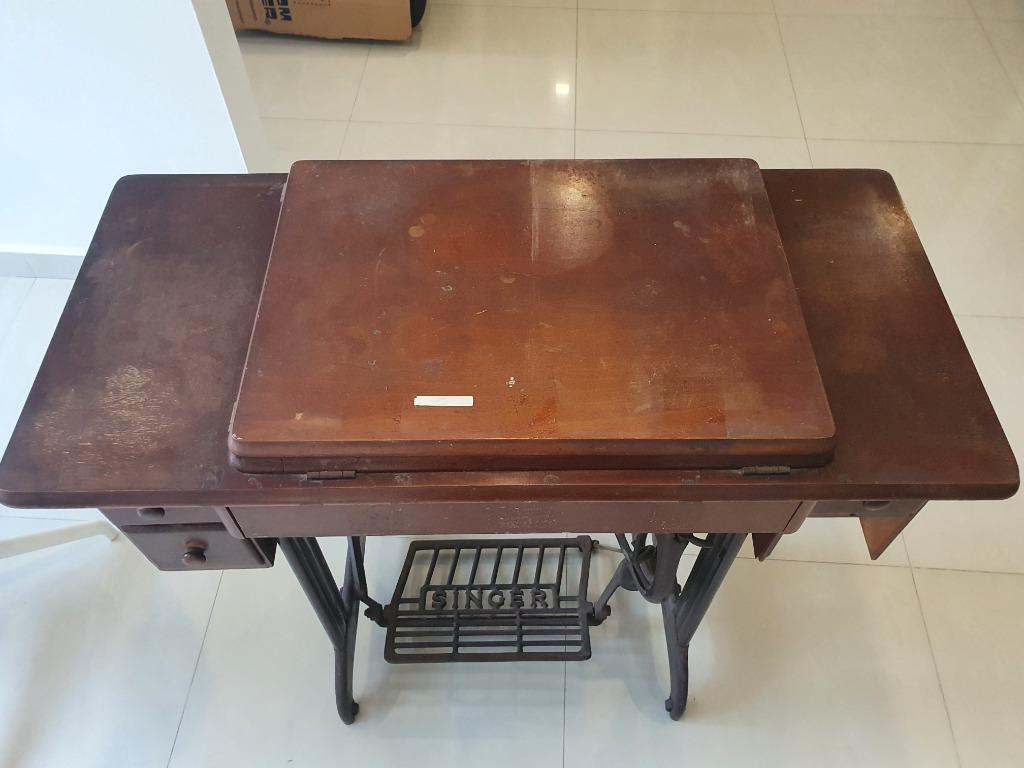Singer Sewing Table, Furniture, Tables & Chairs on Carousell