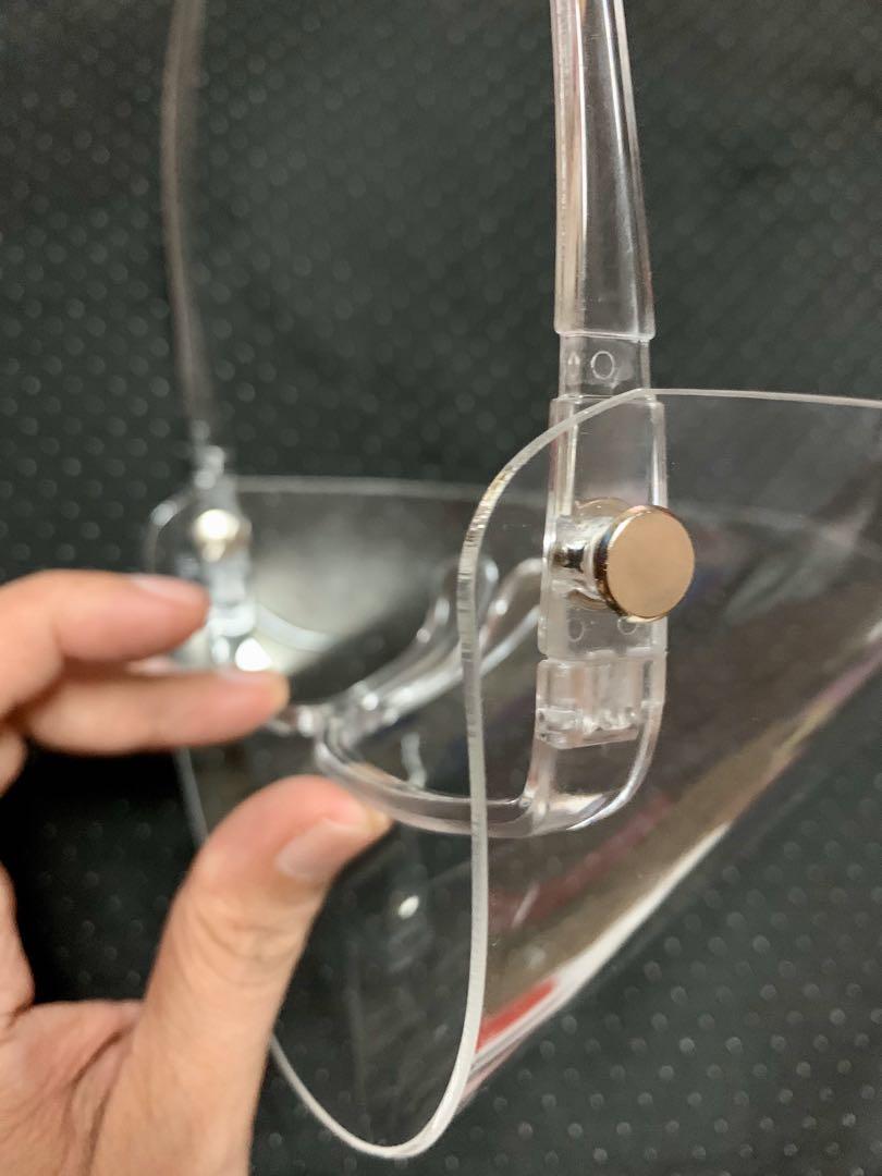 Tilted face shield pull-up visor, Hobbies & Toys, Stationary & Craft ...