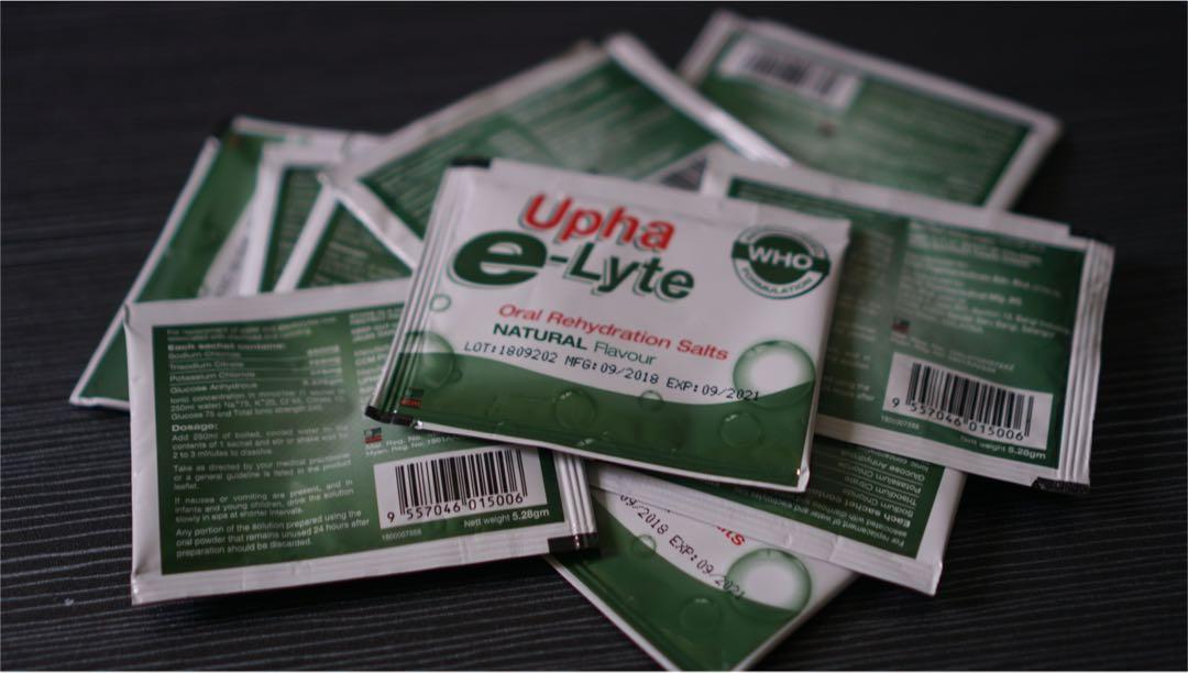 Upha E-Lyte oral rehydration salts, Health & Nutrition, Health ...