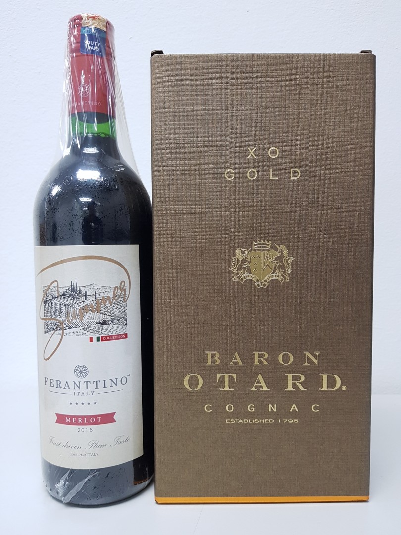 XO Gold Cognac 750ml & Ferrantino Red Wine 750ml, Food & Drinks ...