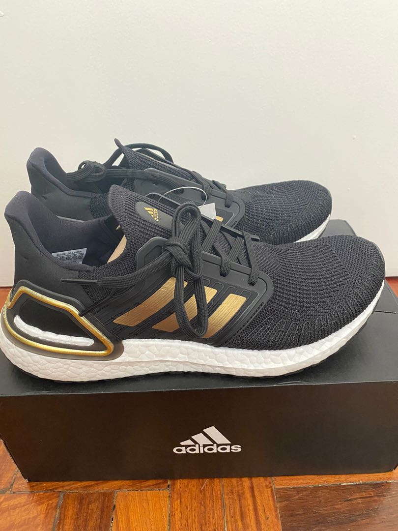 ULTRABOOST 20 BLACK/GOLD, Men's Fashion, Footwear, Sneakers on Carousell