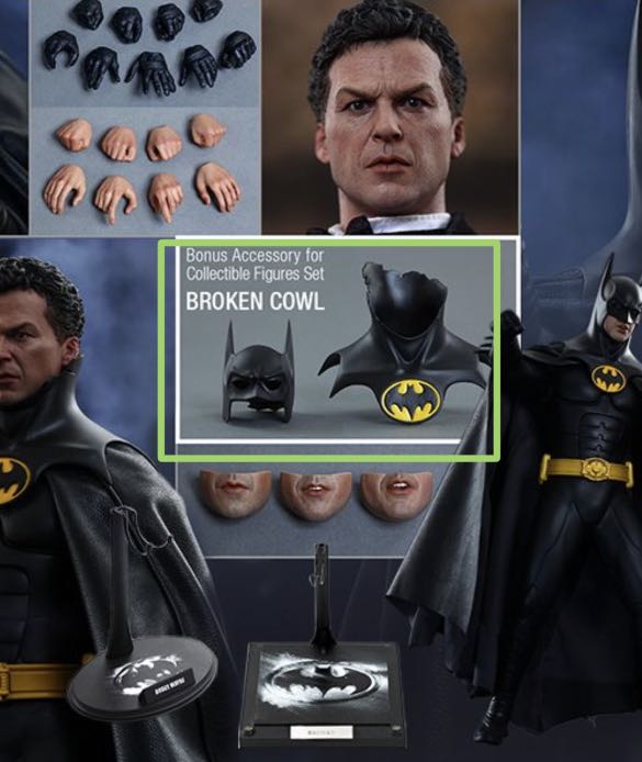DC BATMAN RETURN BATMAN & BRUCE WAYNE HOT TOYS 1/6 SCALE BROKEN COWL ...