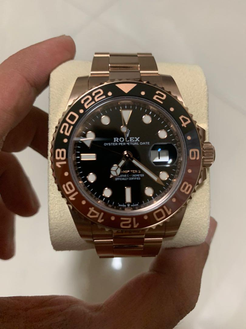 GMT MASTER II “ROOT BEER” FULL ROSE GOLD, Luxury, Watches on Carousell
