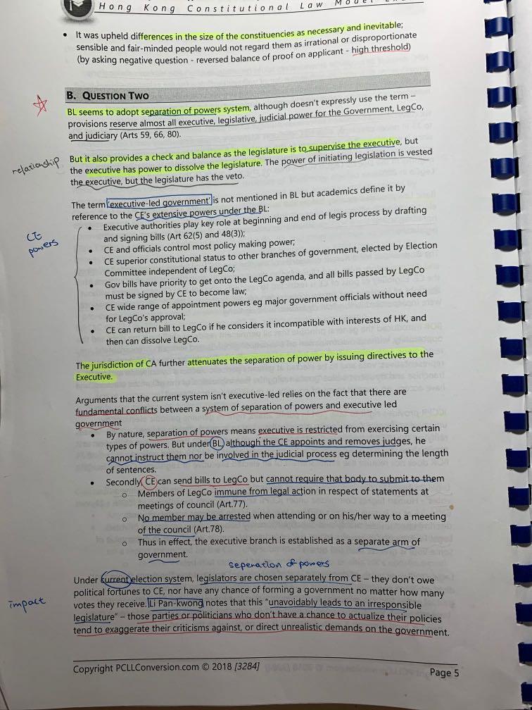 Hku space Pcll conversion notes Hong Kong constitutional law notes, 興趣及 ...