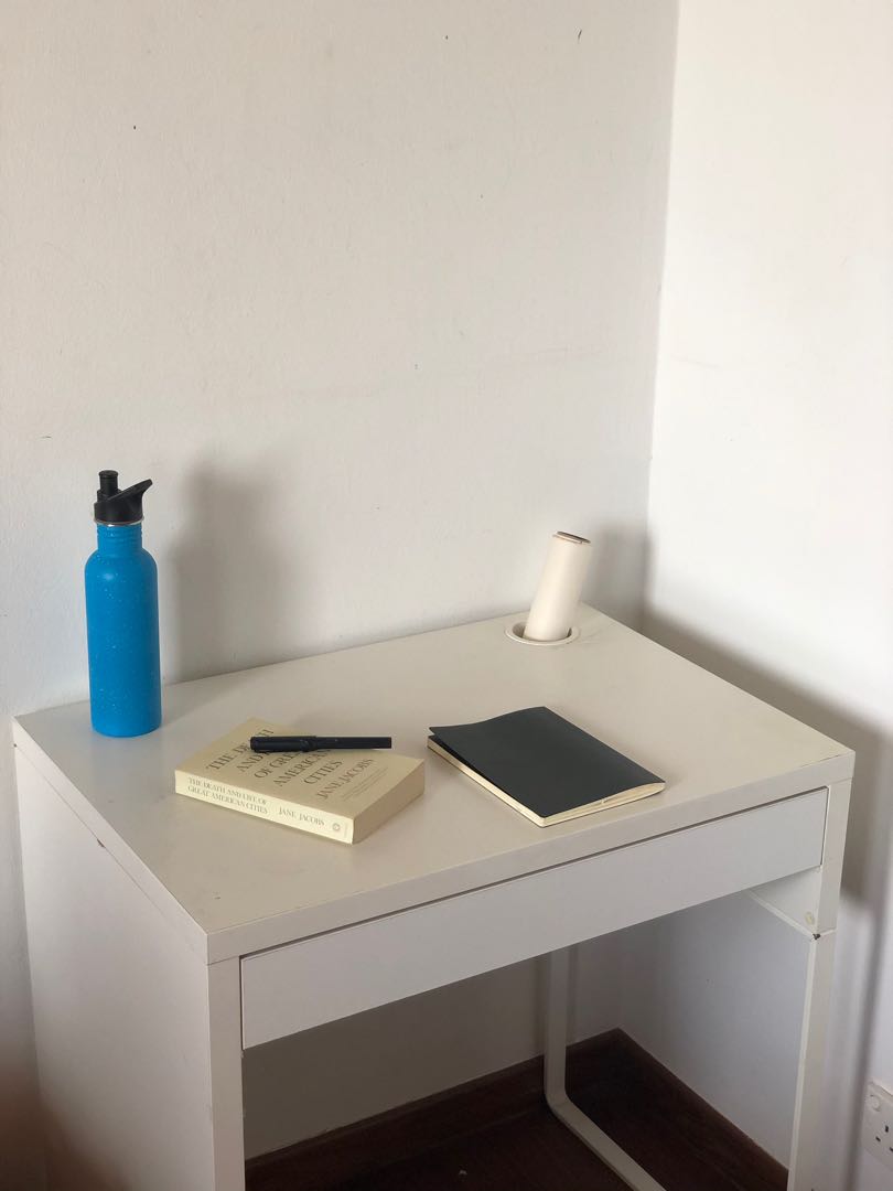 Ikea study table White, Furniture & Home Living, Furniture, Tables ...