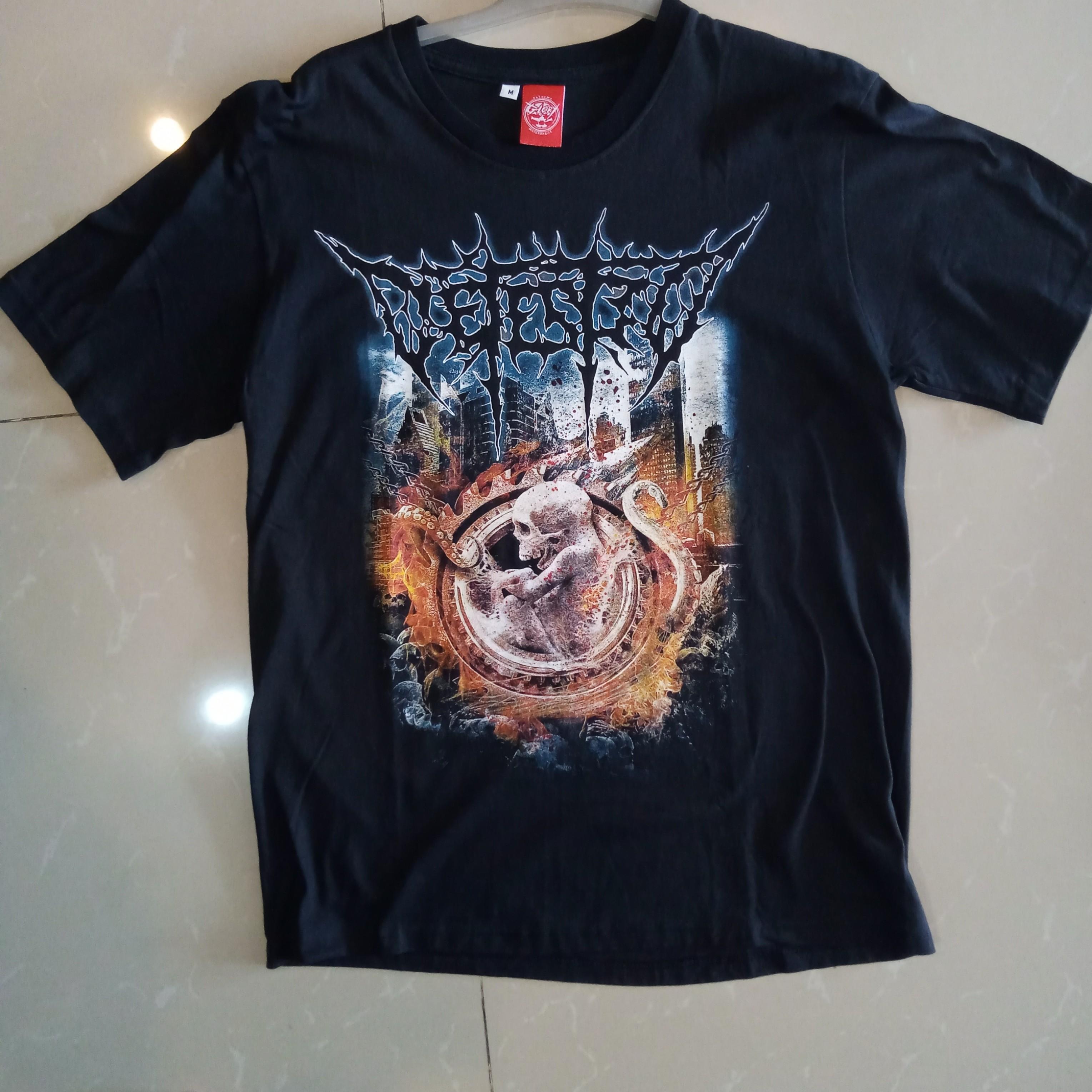 Kaos Band Death Metal Detested Over Disaster, Fesyen Pria, Pakaian ...