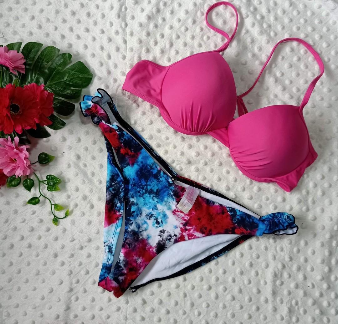 LARGE NO BOUNDARIES INSTINCT PINK DYE BIKINI TWO PIECE SWIMSUIT, Women ...