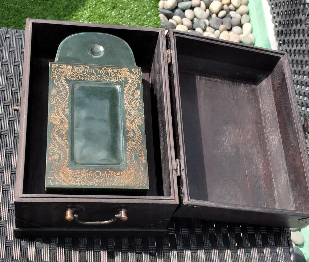 Old Chinese Jasper Jade Calligraphy Writing Brush Box, Women's Fashion ...