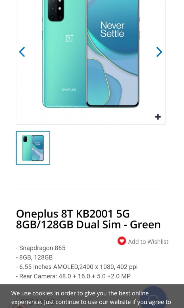 Oneplus 8T KB2001 5G 8G/128GB dual sim! Luna silver!, Mobile Phones ...