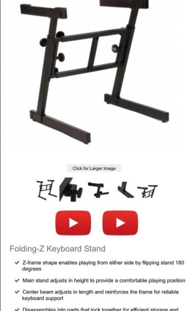 On-Stage Keyboard Z Stand Folding heavy duty, Hobbies & Toys, Music ...