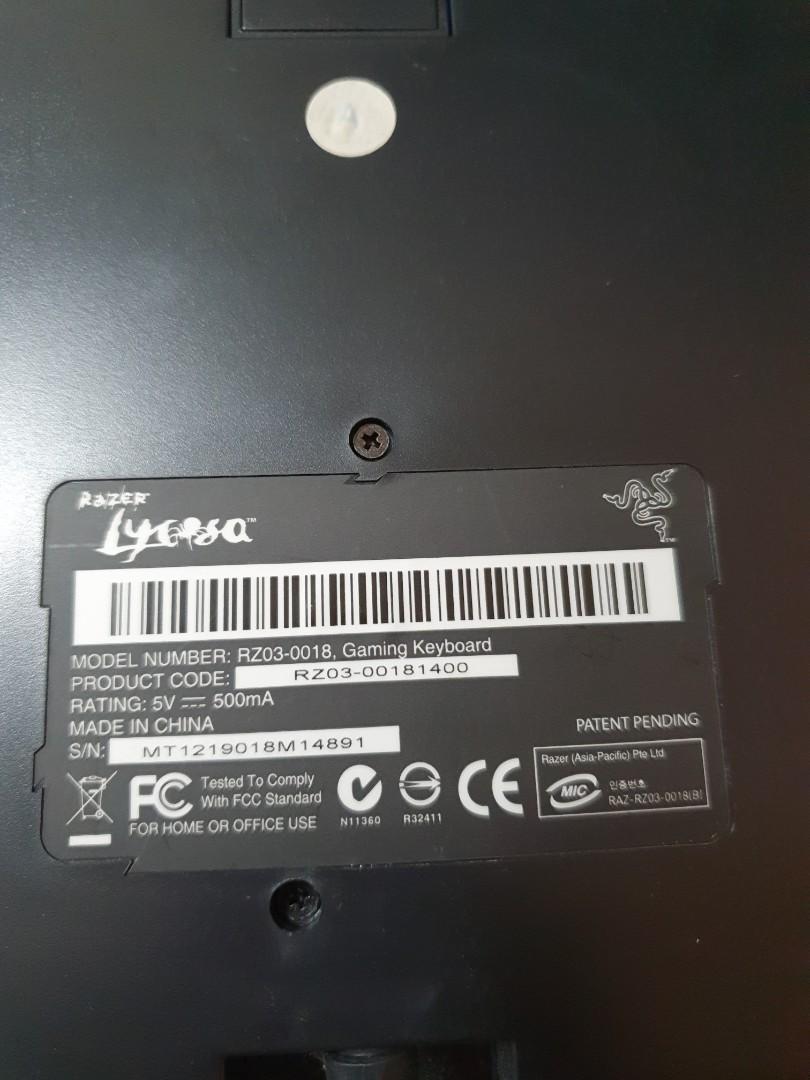Razor Lycosa Gaming Keyboard, Computers & Tech, Parts & Accessories ...
