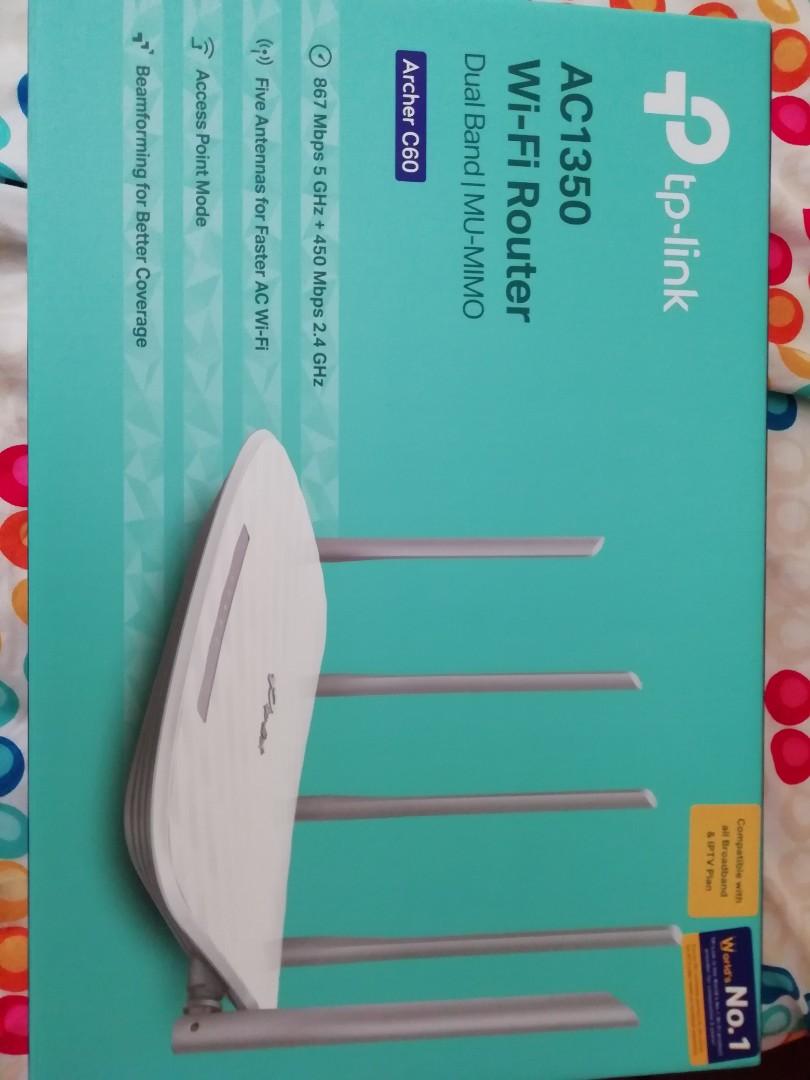 Tp link AC 1350 WiFi router, Computers & Tech, Parts & Accessories ...