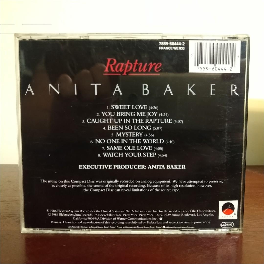 ANITA BAKER / RAPTURE / CD / 名盤 / SWEET LOVE / MYSTERY (葉德嫻 一千個討厭) / 法國 ...