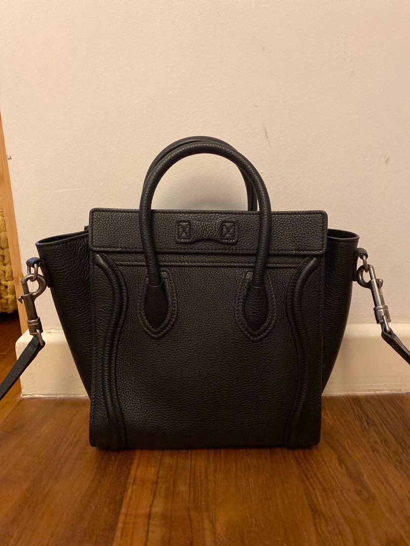 Celine Nano Luggage Drummed Calfskin, Women's Fashion, Bags & Wallets, Cross-body Bags on Carousell