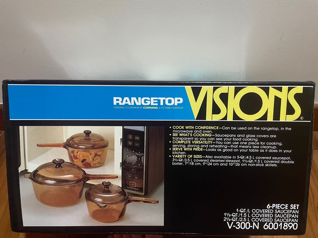 Corning Visions 6 piece Rangetop cookware set, Furniture & Home Living ...