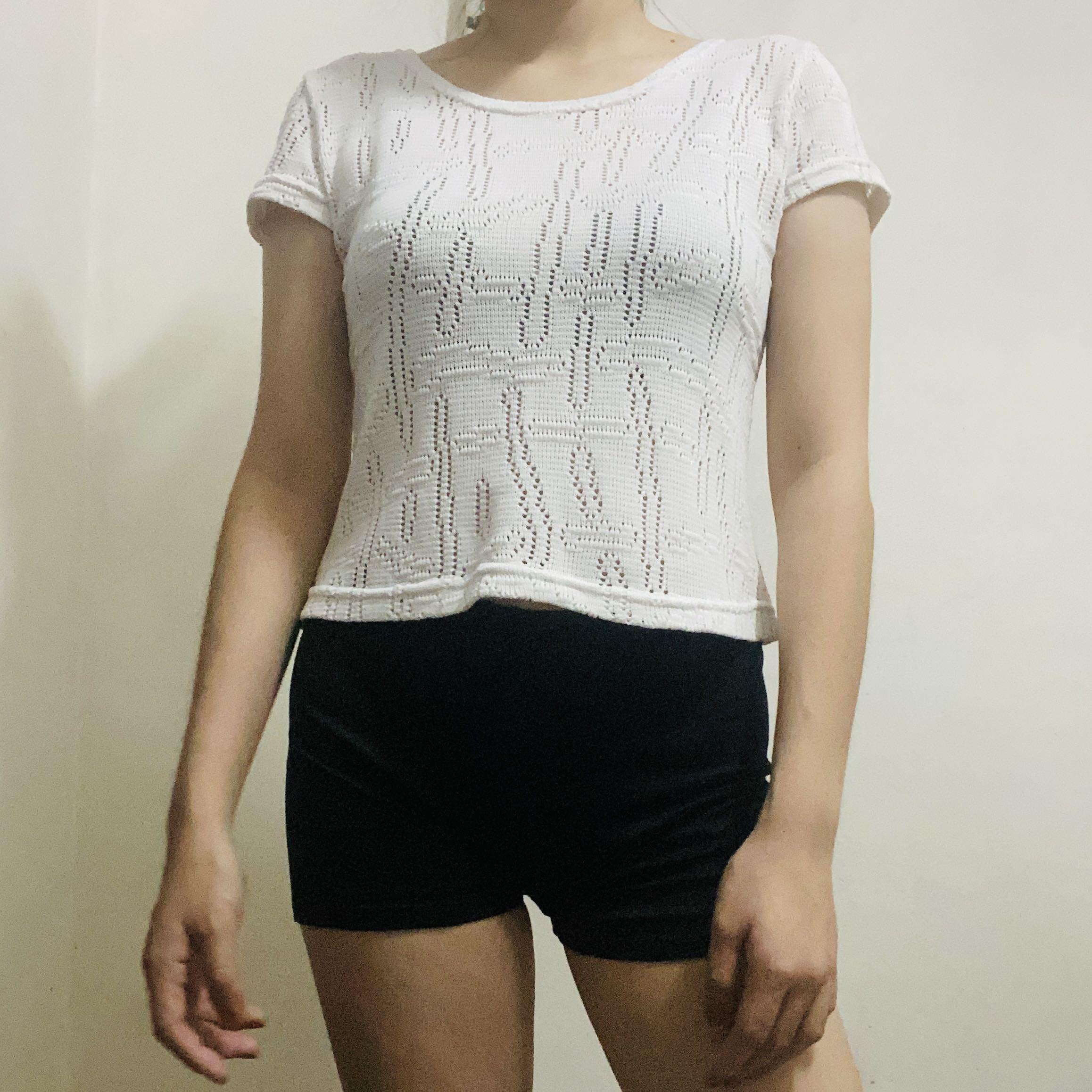 Crocheted See Thru Crop Top, Women's Fashion, Tops, Sleeveless on Carousell