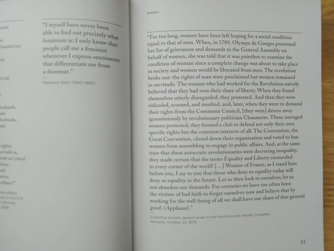 Declaration of the Right of Woman by Olympe de Gouges, Hobbies & Toys ...