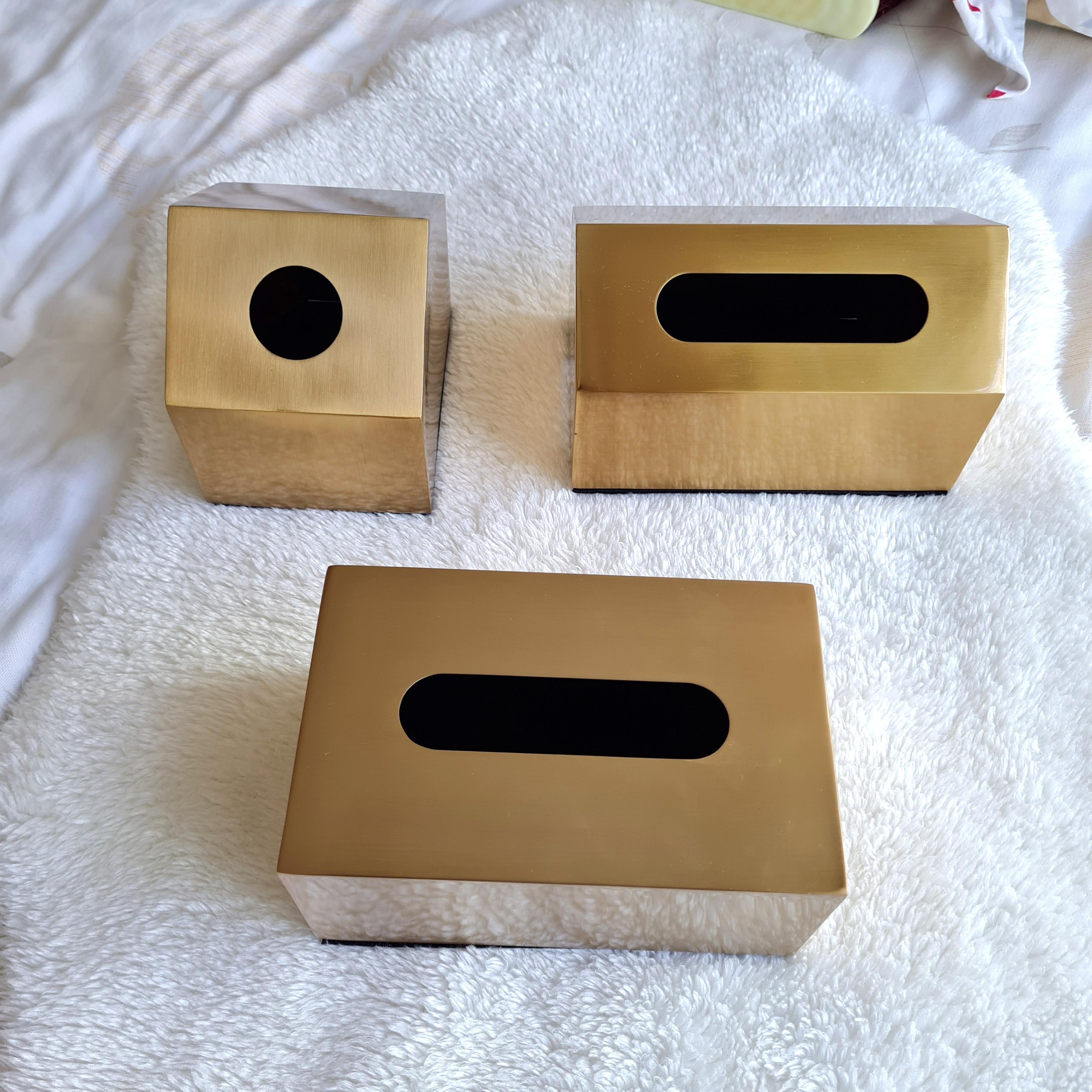 Golden Metal Decorative Serving Tissue Box North Europe Style Victorian ...