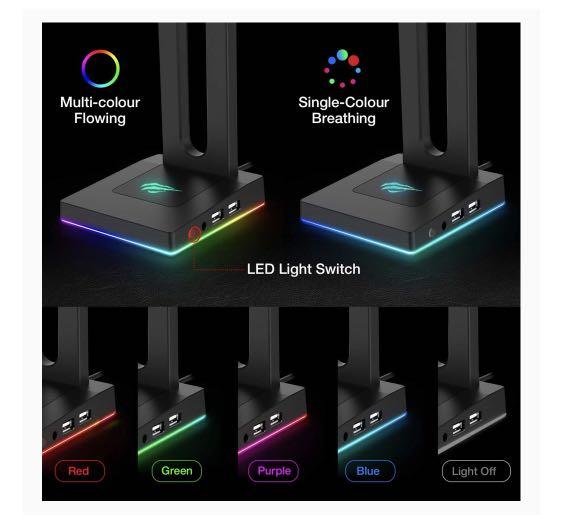 Havit RGB Headphones Stand, Audio, Headphones & Headsets on Carousell