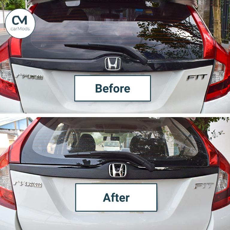 Honda Fit/Jazz GK Rear Boot Sticker Carbon Fibre, Car Accessories ...