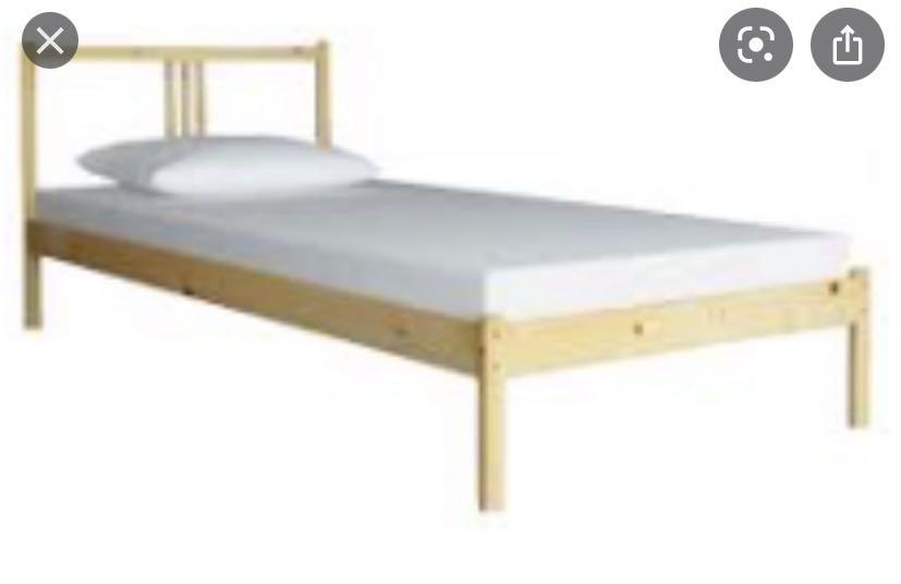 Ikea single wooden bed frame, Furniture & Home Living, Furniture, Bed ...
