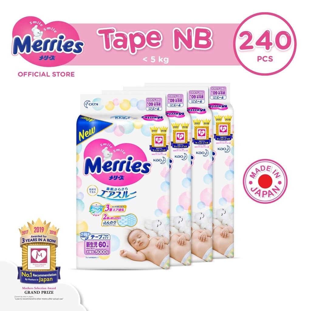 Merries NB diapers One carton, Babies & Kids, Bathing & Changing ...