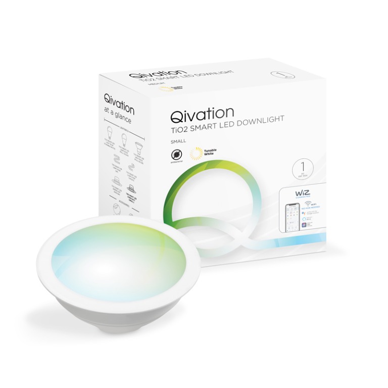 【Qivation 光觸媒智能LED 黃白光筒燈(小) (香港行貨，2年保養) Qivation TiO2 Smart LED ...