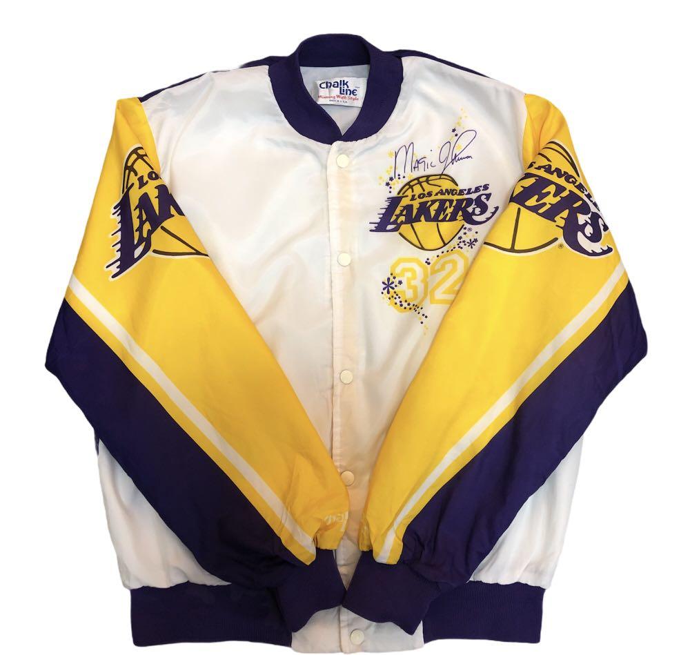 Offer Rare 80s L.A Lakers Magic Johnson Varsity Jacket, Men's Fashion ...