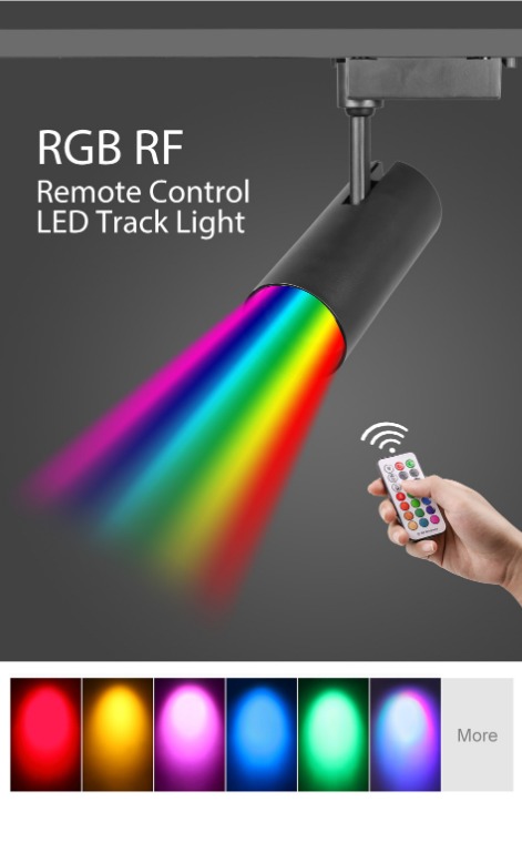 RGB RF Remote Control LED Track Light, Furniture & Home Living ...