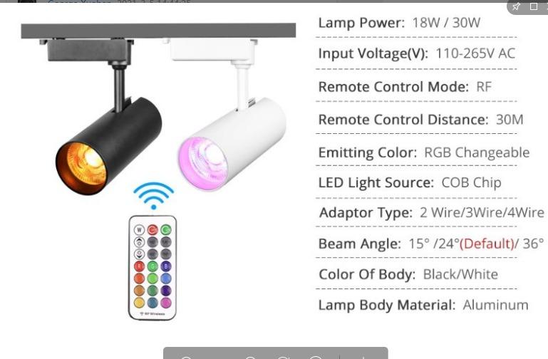 RGB RF Remote Control LED Track Light, Furniture & Home Living ...