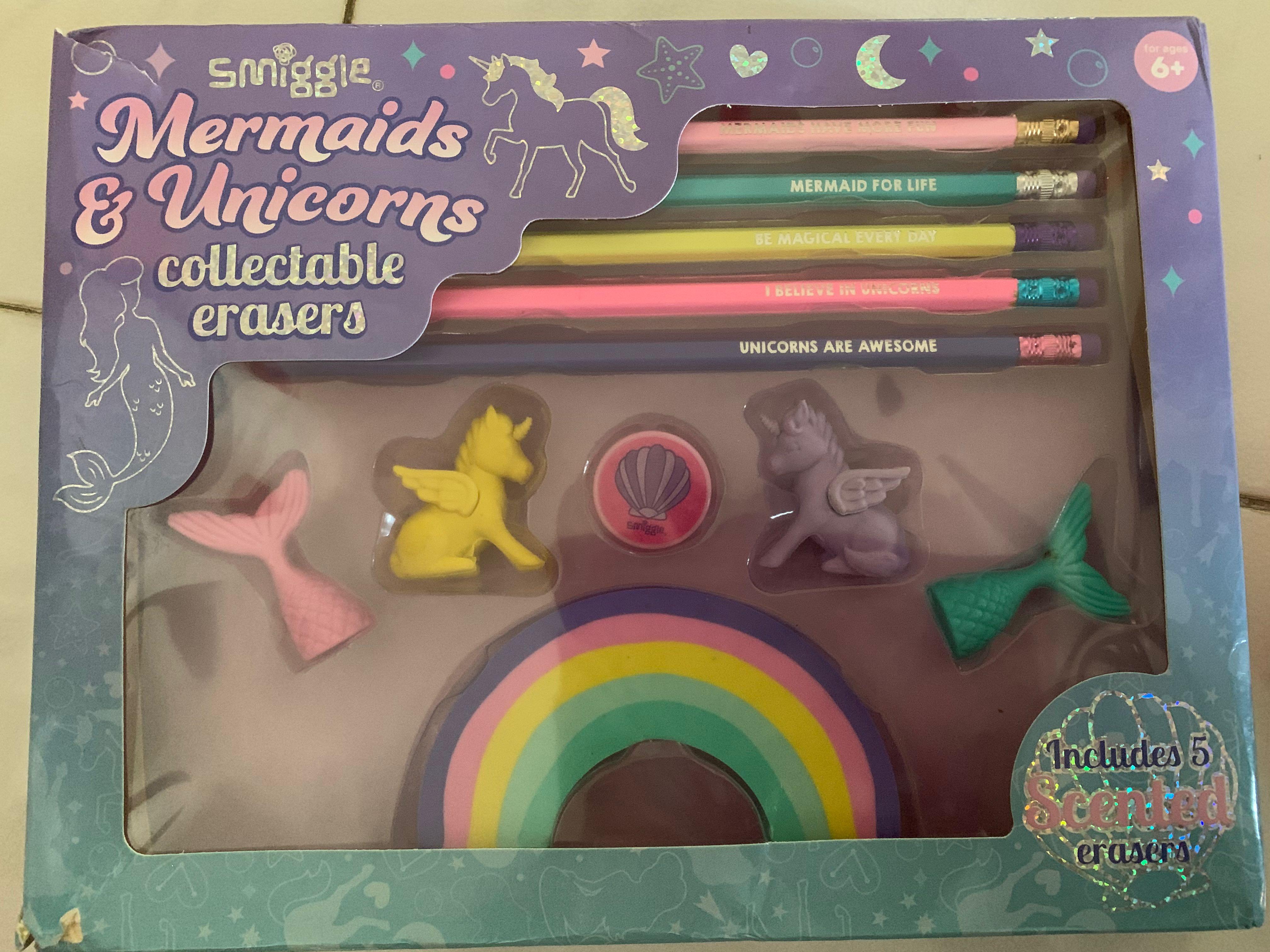 Smiggle unicorn pencil and eraser (new), Hobbies & Toys, Stationery ...