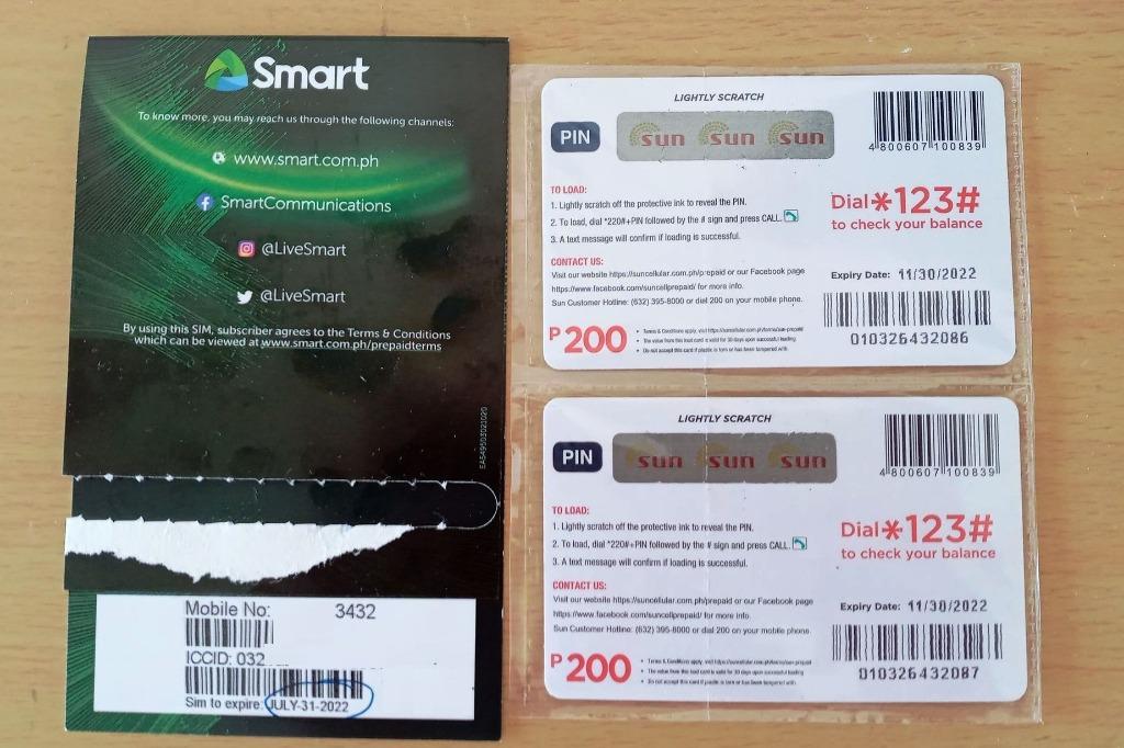 Sun Prepaid Load Cards - P200 x2 - with FREE Smart 5G SIM, Tickets ...